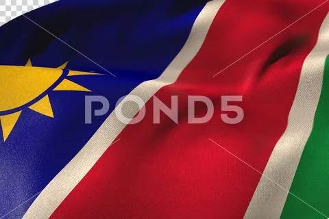 Digital png illustration of flying namibian flag on transparent ...