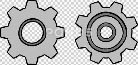 Digital png illustration of grey cog wheels on transparent background ...