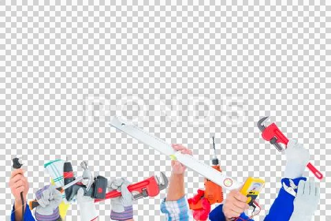 Digital png illustration of hands holding tools on transparent ...