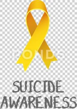 Digital png illustration of ribbon with suicide awareness text on ...