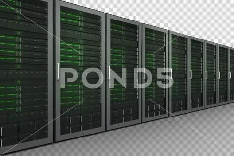 Digital png illustration of server room on transparent background Stock ...