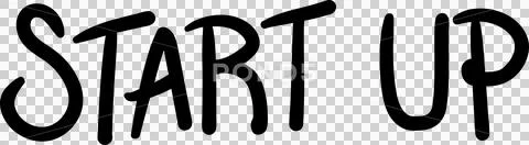 Digital png illustration of start up text on transparent background ...
