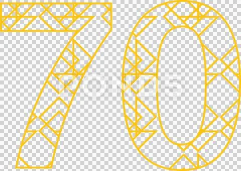 Digital png illustration of yellow 70 number on transparent background ...
