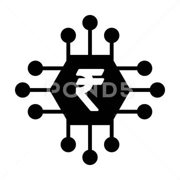 Digital rupee sign icon vector currency symbol for digital transactions ...