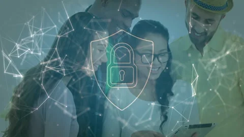 Digital security lock animation over div... | Stock Video | Pond5