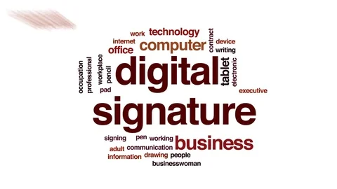 Digital signature animated word cloud, t... | Stock Video | Pond5