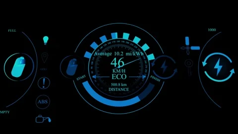 Digital speed meter tachometer dashboard... | Stock Video | Pond5
