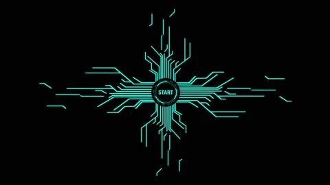 Digital Start Button With Futuristic Art... | Stock Video | Pond5