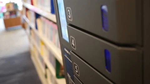 Digital Storage Locker at a Library | Stock Video | Pond5