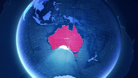 Digital Stylised World Map Country Zoom ... | Stock Video | Pond5