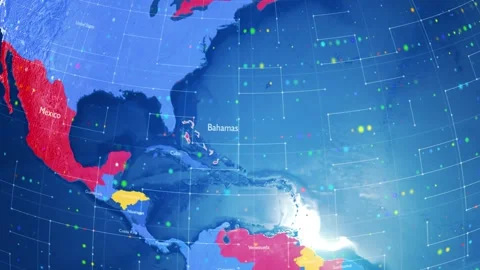 Digital Stylised World Map Country Zoom ... | Stock Video | Pond5