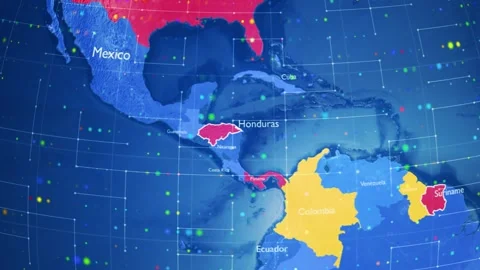 Digital Stylised World Map Country Zoom ... | Stock Video | Pond5