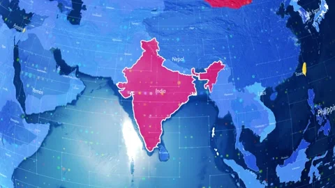 Digital Stylised World Map Country Zoom ... | Stock Video | Pond5