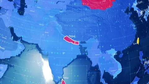 Digital Stylised World Map Country Zoom ... | Stock Video | Pond5