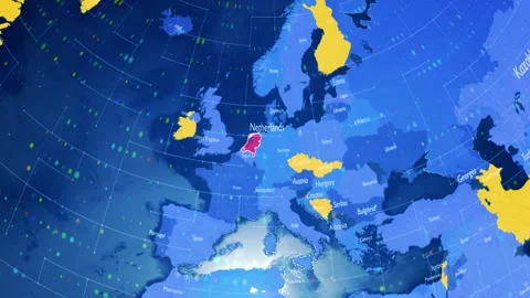 Digital Stylised World Map Country Zoom ... | Stock Video | Pond5