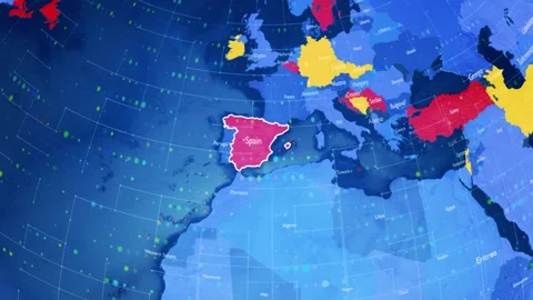 Digital Stylised World Map Country Zoom ... | Stock Video | Pond5