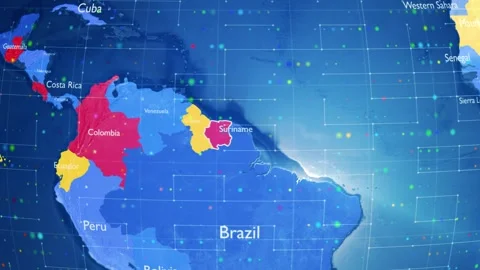 Digital Stylised World Map Country Zoom ... | Stock Video | Pond5