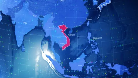 Digital Stylised World Map Country Zoom ... | Stock Video | Pond5