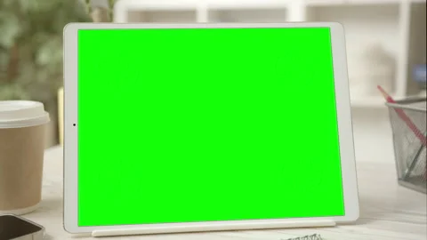 Digital Tablet with Green Screen Mockup | Stock Video | Pond5