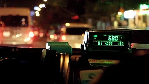 The digital taxi meter on the dashboard ... | Stock Video | Pond5