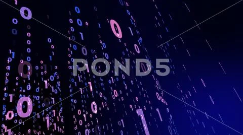 Digital technology with binary digits light path in line data, future ...