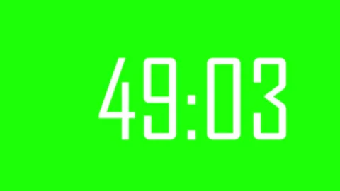 Digital timer up to a minute on a green ... | Stock Video | Pond5