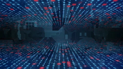 Digital transformation concept. Binary c... | Stock Video | Pond5