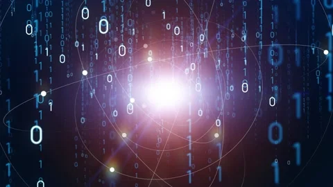 Digital transformation concept. Binary c... | Stock Video | Pond5