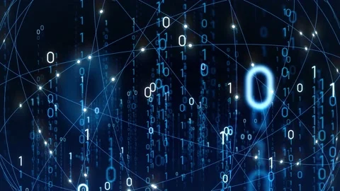 Digital transformation concept. Binary c... | Stock Video | Pond5