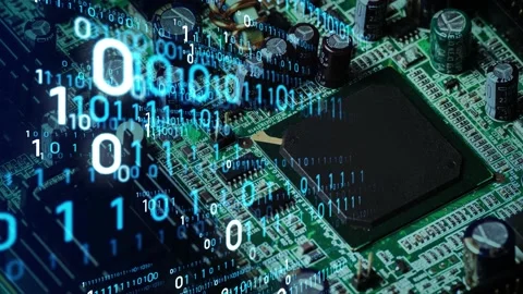 Digital transformation concept. Binary c... | Stock Video | Pond5