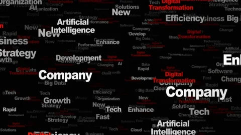 DIGITAL TRANSFORMATION Keywords Animatio... | Stock Video | Pond5