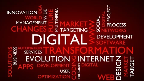 Digital transformation word tag cloud. L... | Stock Video | Pond5