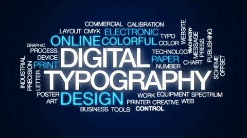Digital typography animated word cloud, ... | Stock Video | Pond5