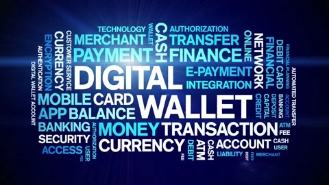 Digital Wallet animated word cloud,anima... | Stock Video | Pond5