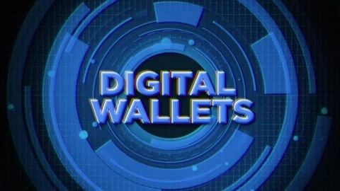 Digital Wallets Text on Futuristic Cyber... | Stock Video | Pond5