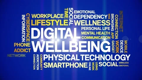 Digital Wellbeing animated word cloud,te... | Stock Video | Pond5