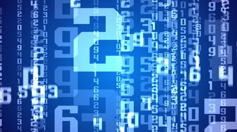 Digital white numbers as code rain on a ... | Stock Video | Pond5