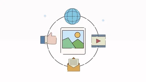 digital work animation with picture file... | Stock Video | Pond5