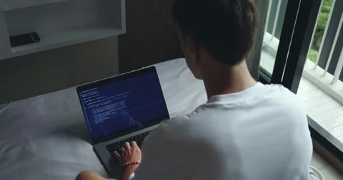 Digital Workspace. Man Typing Programmer... | Stock Video | Pond5