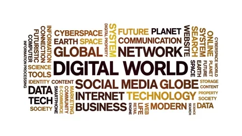 Digital World animated word cloud,animat... | Stock Video | Pond5