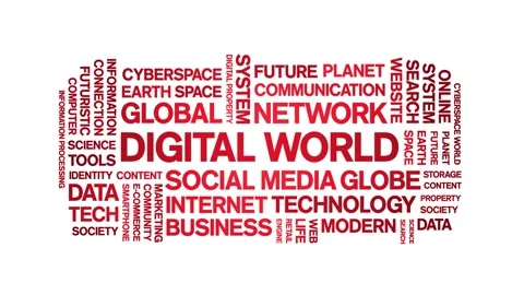Digital World animated word cloud,animat... | Stock Video | Pond5
