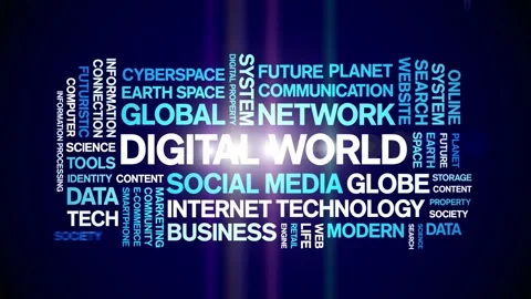 Digital World animated word cloud,animat... | Stock Video | Pond5