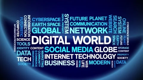 Digital World animated word cloud,animat... | Stock Video | Pond5