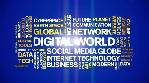 Digital World animated word cloud,animat... | Stock Video | Pond5