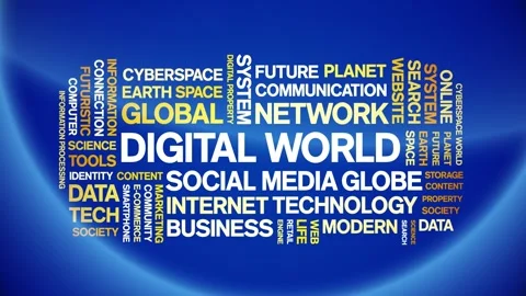 Digital World animated word cloud,animat... | Stock Video | Pond5