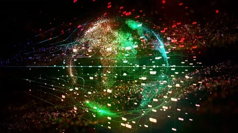 Digital world Communication background | Stock Video | Pond5