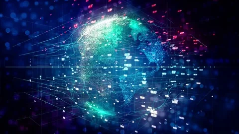 Digital world internet. Communication ba... | Stock Video | Pond5