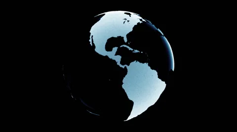 Digital World Map animated with loop and... | Stock Video | Pond5