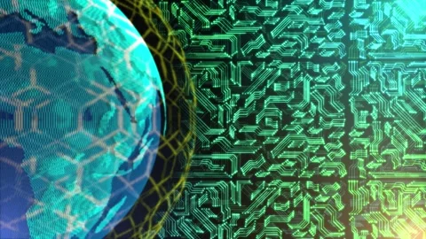 digital world map animation with process... | Stock Video | Pond5