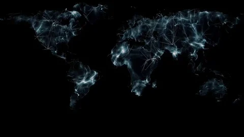 Digital world map animation, seamless lo... | Stock Video | Pond5